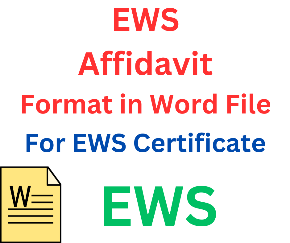 EWS Certificate Affidavit Format - Tathya Sathi